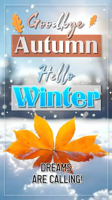 Blue Joyful Goodbye Autumn Hello Winter Seasonal Greeting Instagram ...