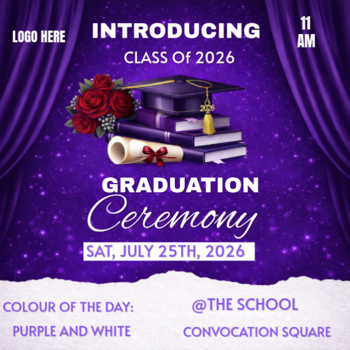 Plantilla de Blue Joyful Graduation Ceremony Flyer Album Cover ...