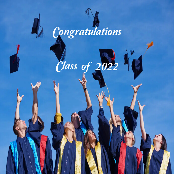 Blue Joyful Graduation Commencement Flyer Des Template | PosterMyWall