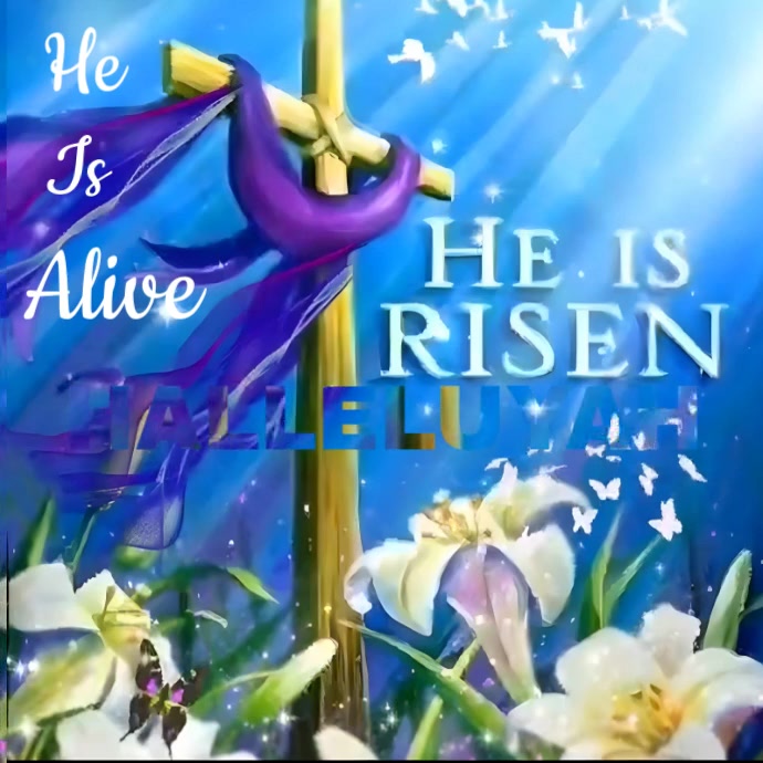 Copy of Blue Joyful Halleluyah He Is Alive(easter) Instagram Post ...