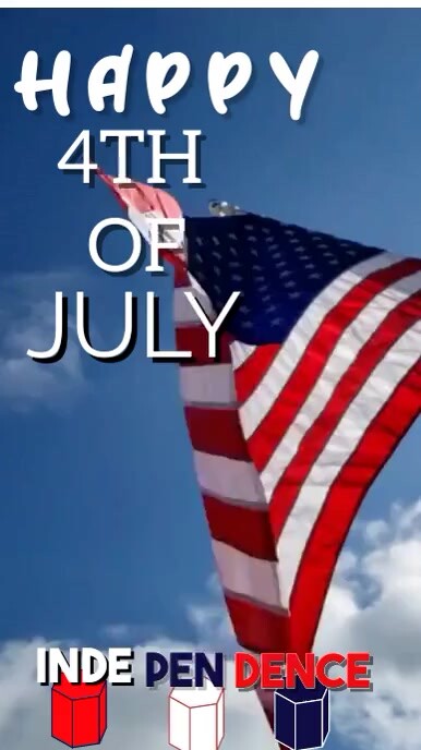 Blue Joyful Happy 4th Of July Digital Display Template | PosterMyWall