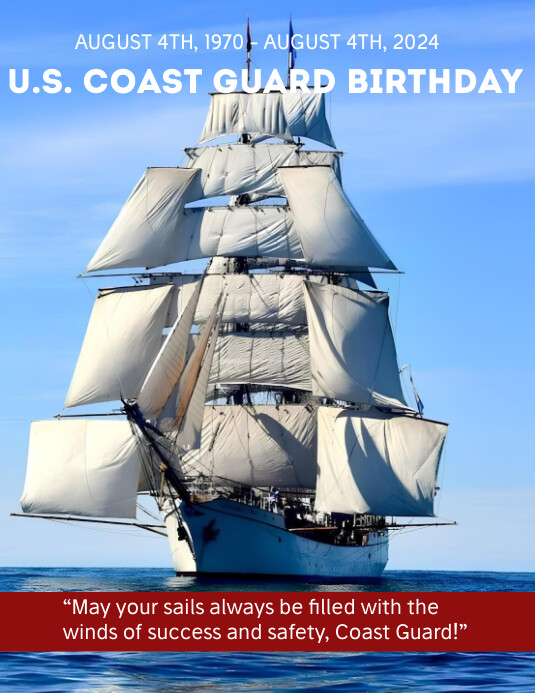 Modèle Blue Joyful Happy Birthday Coast Guard Flyer | PosterMyWall