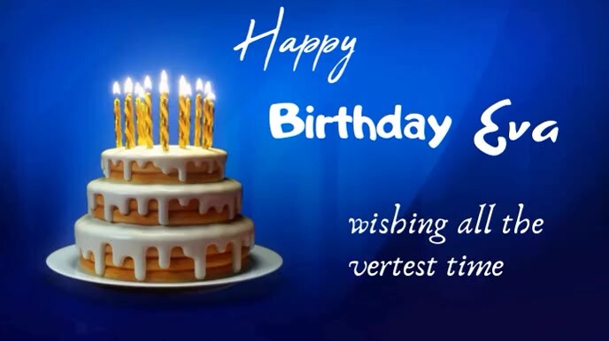 Blue Joyful Happy Birthday Digital Display ( Template | PosterMyWall