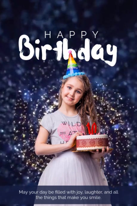 Copy of Blue Joyful Happy Birthday Editable Design Template Video ...