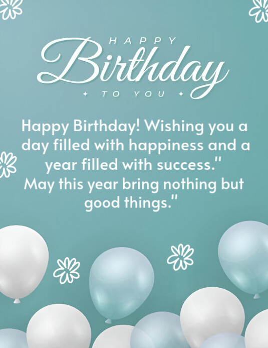 Blue Joyful Happy Birthday Flyer birthday greeting card Template ...