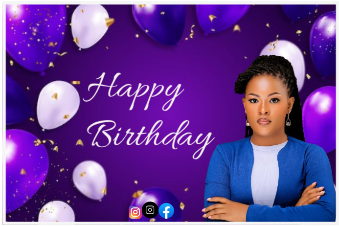 Blue Joyful Happy Birthday Label Template | PosterMyWall