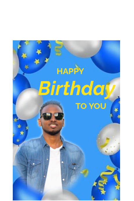 Blue Joyful Happy Birthday Poster Template | PosterMyWall
