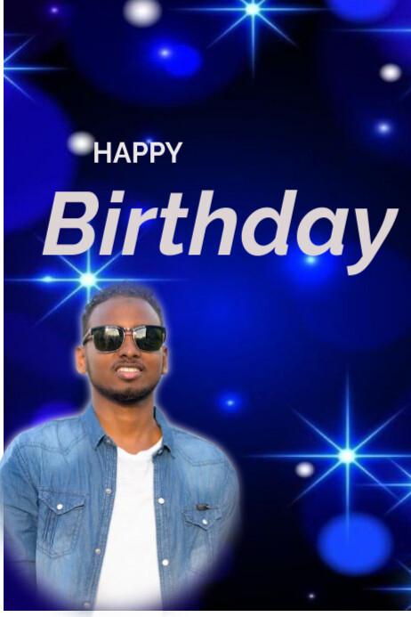 Blue Joyful Happy Birthday Poster Template | PosterMyWall