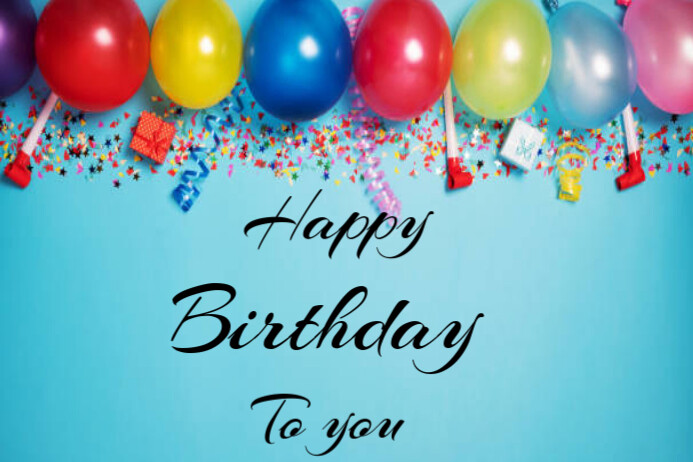 Blue Joyful Happy Birthday Poster Template | PosterMyWall