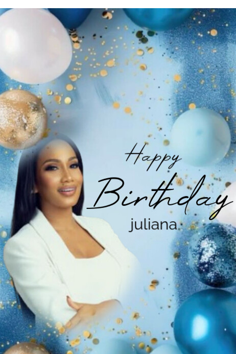 Blue Joyful Happy Birthday Poster Template | PosterMyWall