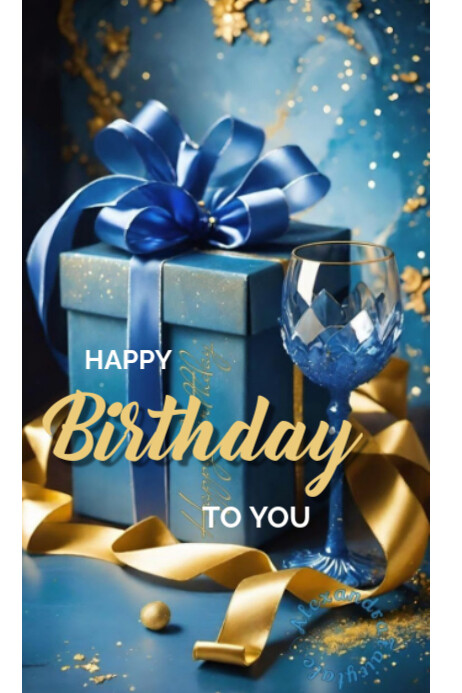 Blue Joyful Happy Birthday Poster Template | PosterMyWall