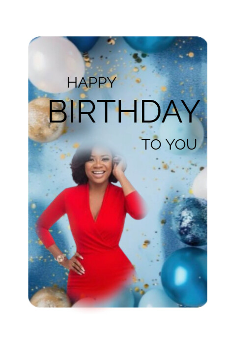 Blue Joyful Happy Birthday Poster Template | PosterMyWall