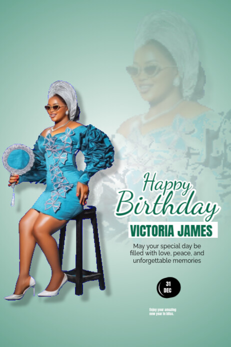 Blue Joyful Happy Birthday Templates Poster | PosterMyWall