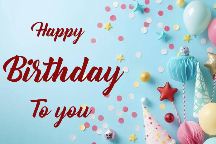 Plantilla de Blue Joyful Happy Birthday To You Poster | PosterMyWall