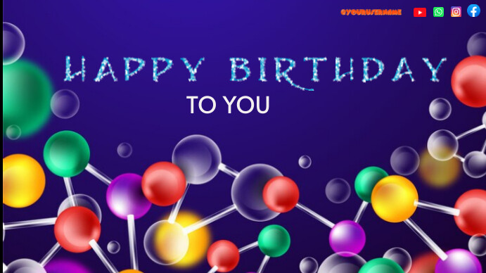 Blue Joyful Happy Birthday Youtube Thumbnail Templat | PosterMyWall