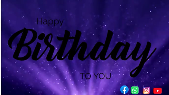 Blue Joyful Happy Birthday Youtube Thumbnail Template | PosterMyWall