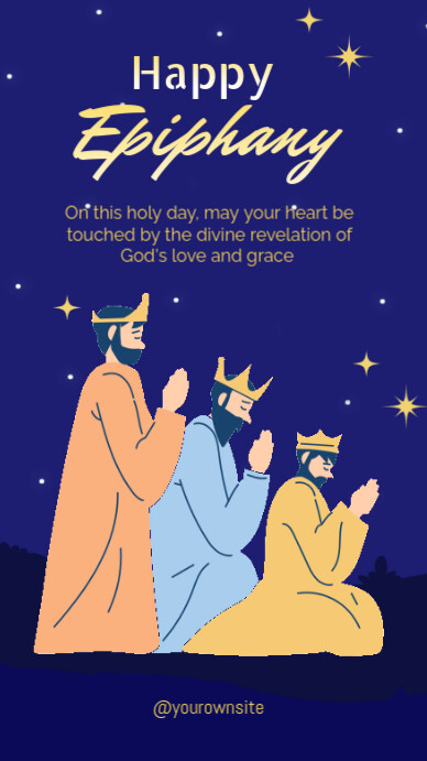 Blue Joyful Happy Epiphany Instagram Story เทมเพลต | PosterMyWall