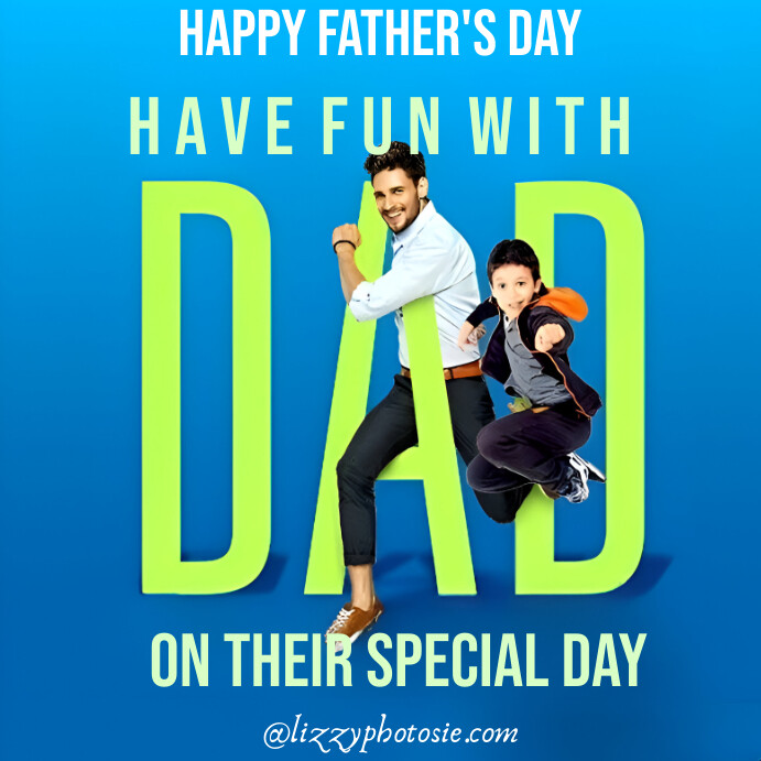 Blue Joyful Happy Father’s Day Instagram Pos Template | PosterMyWall