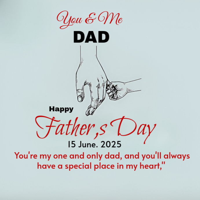 Blue Joyful Happy Fathers Day Wish Card Instagram Post Template ...