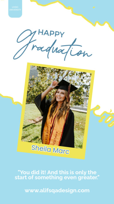 Blue Joyful Happy Graduation Instagram Story Template | PosterMyWall