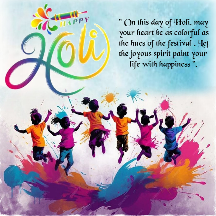 Blue Joyful Happy Holi- Indian Festival Of Colors Best Wishes And ...