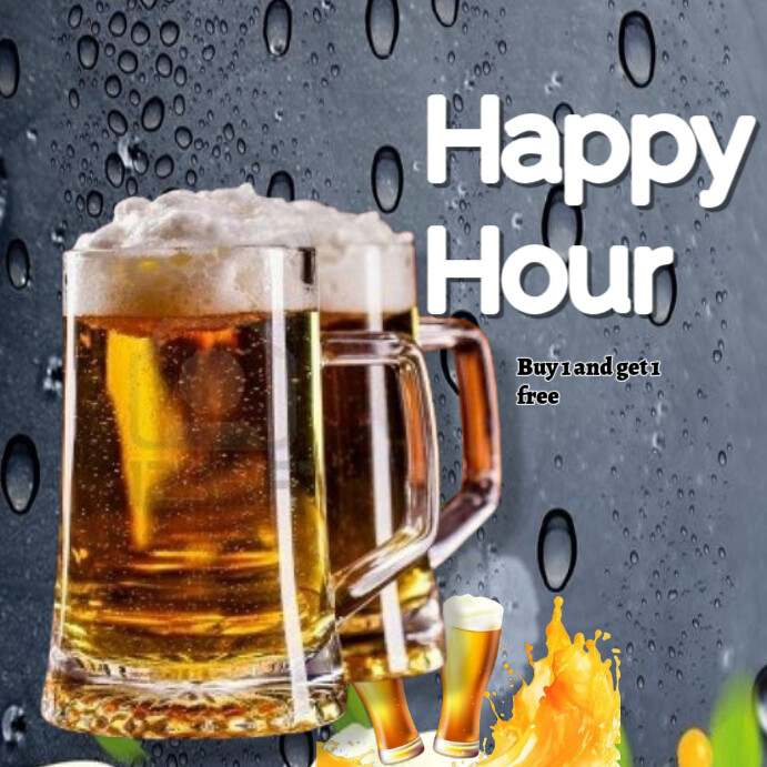 Copy of Blue Joyful Happy Hour Instagram Post | PosterMyWall