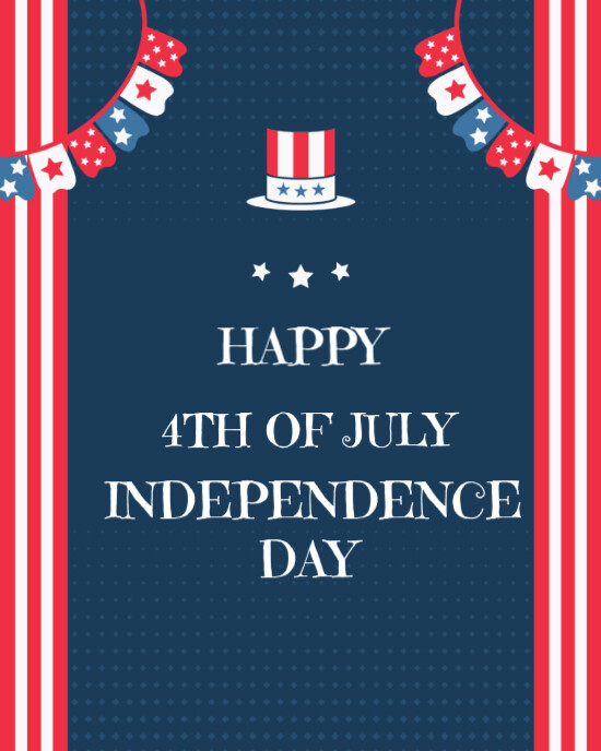 Blue Joyful Happy Independence Day Instagram Portrait Template | PosterMyWall