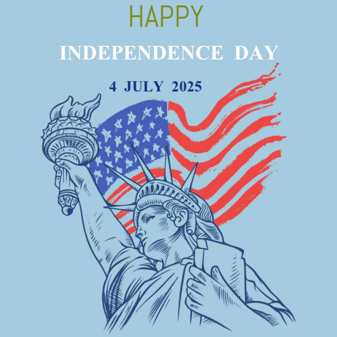 Blue Joyful Happy Independence Day Usa Instagram Post Template ...