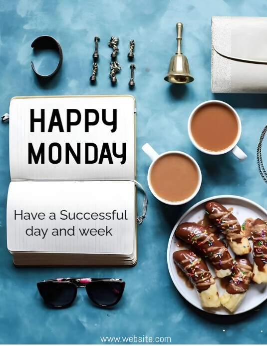 Copy of Blue Joyful Happy Monday Flyer (us Letter) | PosterMyWall