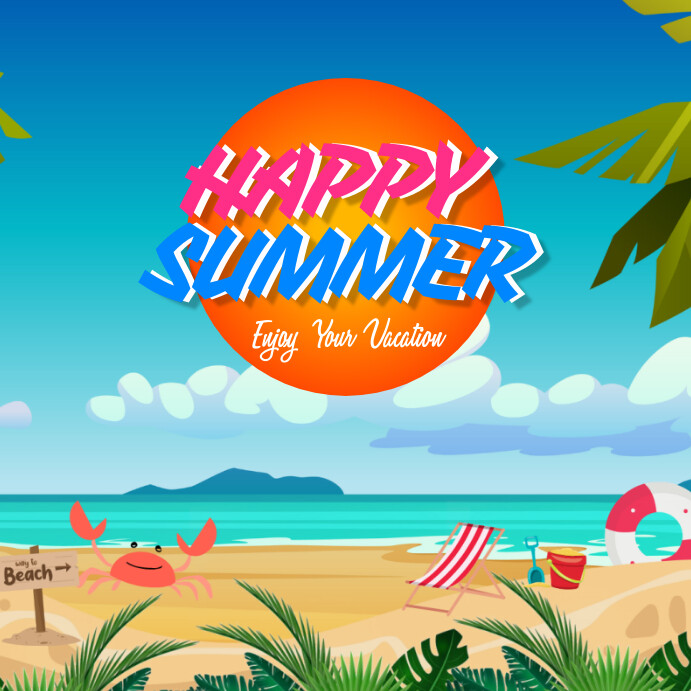 Blue Joyful Happy Summer Pos Instagram Template | PosterMyWall