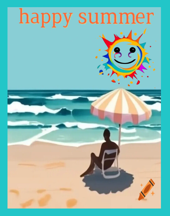 Plantilla de Blue Joyful Happy Summer Poster/wallboard | PosterMyWall
