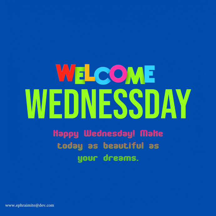Copy of Blue Joyful Happy Wednesday Logo | PosterMyWall