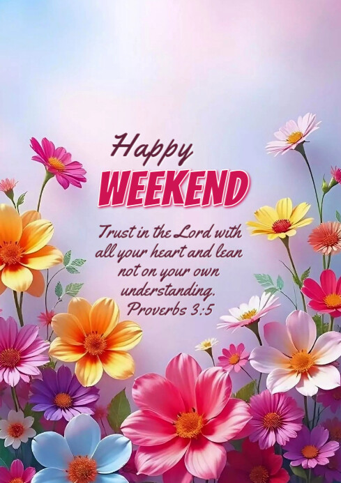 Copy of Blue Joyful Happy Weekend A4 | PosterMyWall