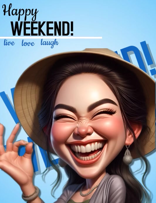 Plantilla de Blue Joyful Happy Weekend Flyer (us Letter) | PosterMyWall