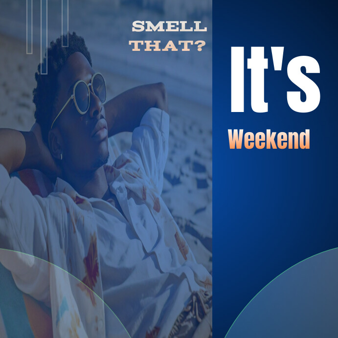 Blue Joyful Happy Weekend Instagram Post Templat | PosterMyWall