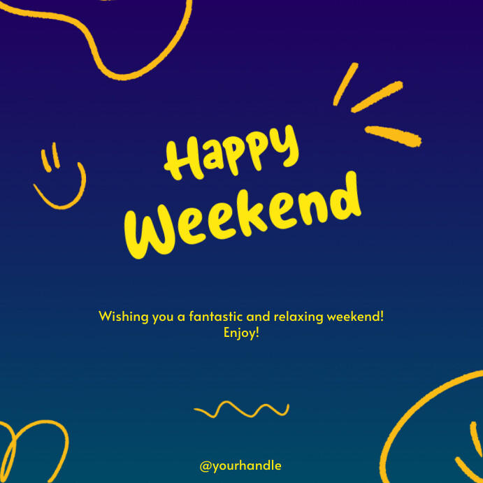 Modèle Blue Joyful Happy Weekend Instagram Post | PosterMyWall