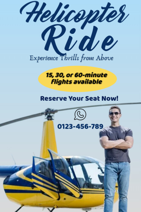Copy of Blue Joyful Helicopter Ride Poster | PosterMyWall
