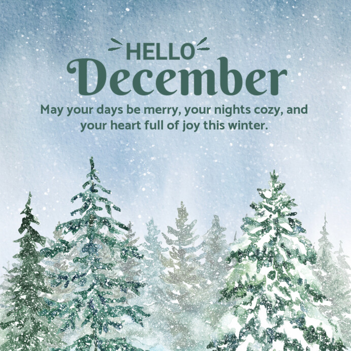Modèle Blue Joyful Hello December Instagram Post | PosterMyWall
