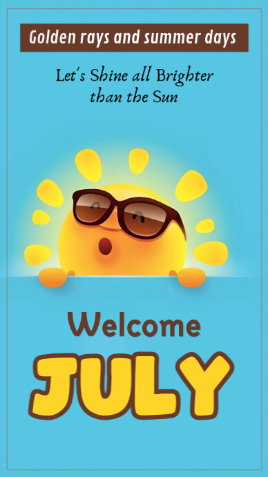 Blue Joyful Hello July Greeting Instagram Story Template | PosterMyWall