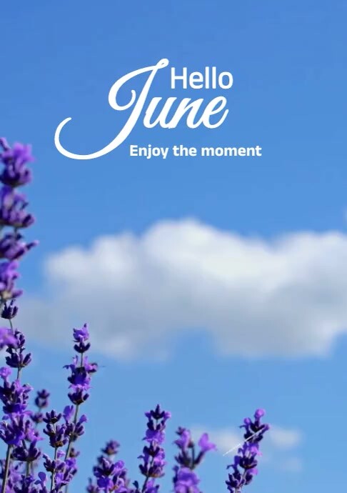 Blue Joyful Hello June A4 Template | PosterMyWall