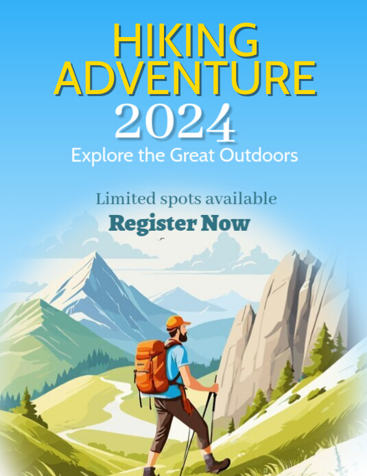 Copy of Blue Joyful Hiking Adventure Flyer (us Letter) | PosterMyWall
