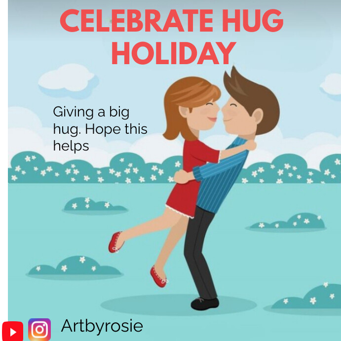 Blue Joyful Hug Holiday Square (1:1) Template | PosterMyWall