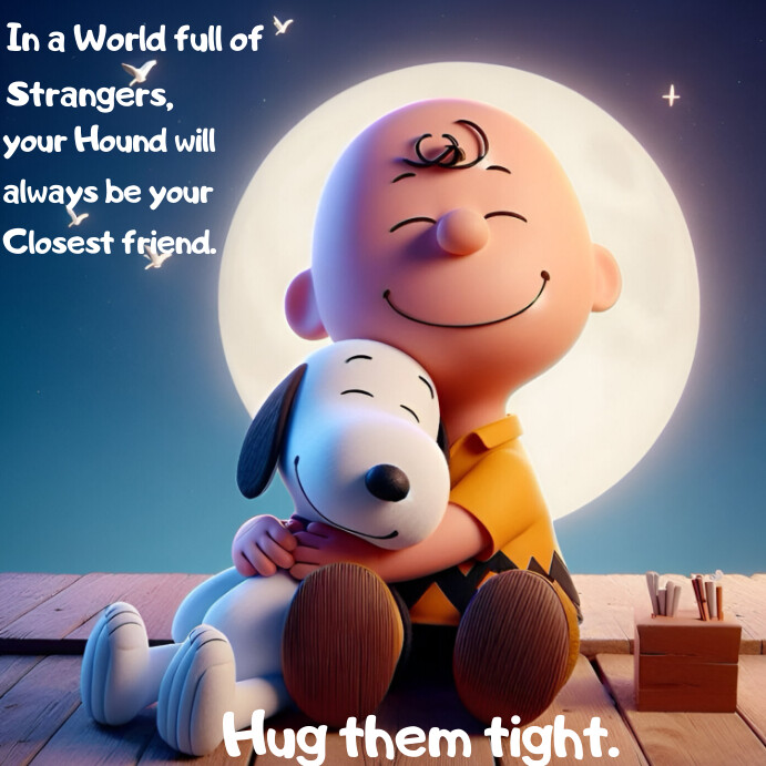 Blue Joyful Hug Your Hound Instagram Post Template | PosterMyWall