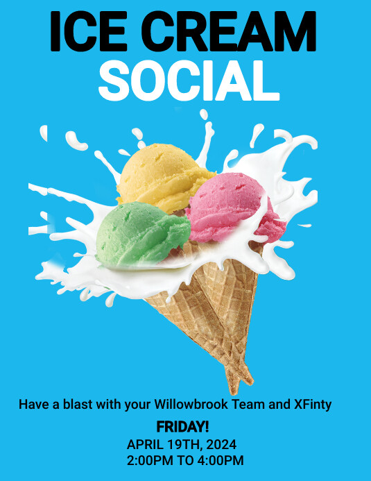 Blue Joyful Ice Cream Social Flyer (us Letter Template | PosterMyWall