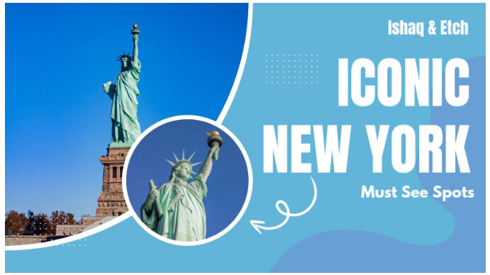 Blue Joyful Iconic New York Youtube Thumbnail Template | PosterMyWall