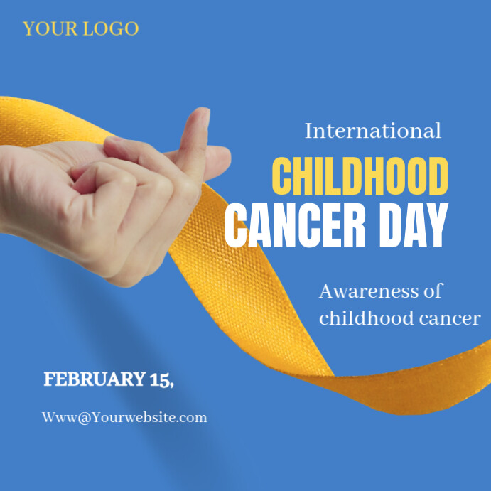 Blue Joyful International Childhood Cancer Day Online Design Flyer ...