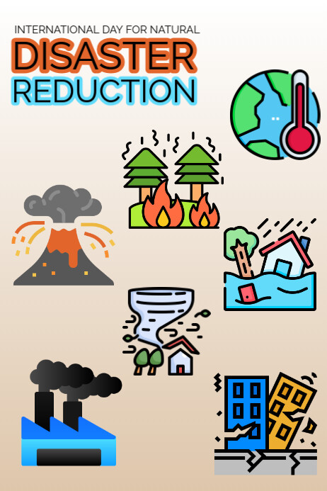 Blue Joyful International Day for Natural Disaster Reduction Poster ...