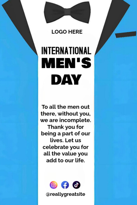 Copy of Blue Joyful International Men's Day Poster | PosterMyWall