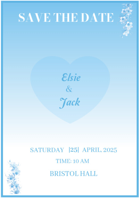 Blue Joyful Invitation Card A4 Template | PosterMyWall