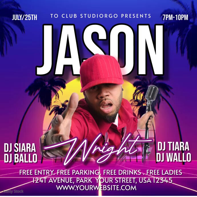 Modèle Blue Joyful Jason Wright Summer Party Instagr | PosterMyWall